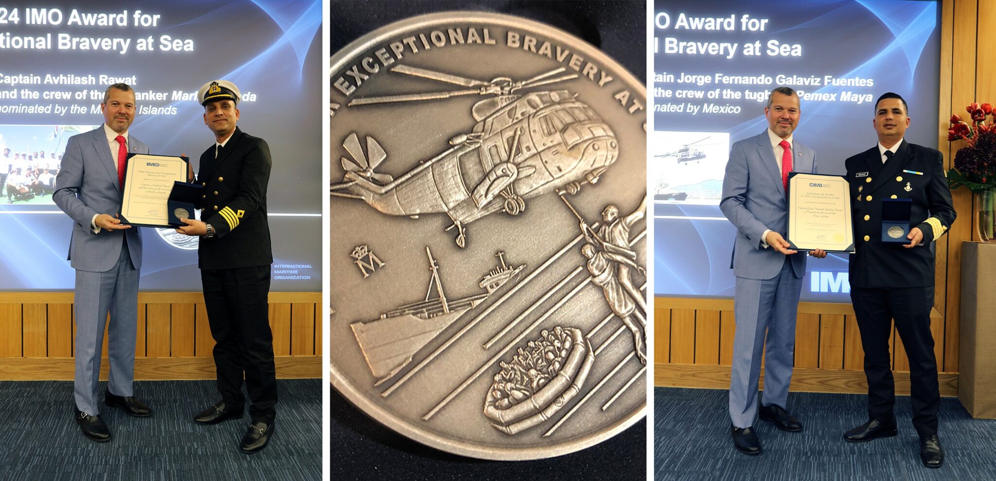 Tanker and tugboat crews receive 2024 IMO Bravery Award | Shipping ...